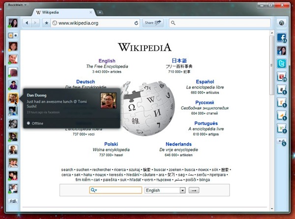 Rockmelt un nuevo browser social - La Cueva del Lobo
